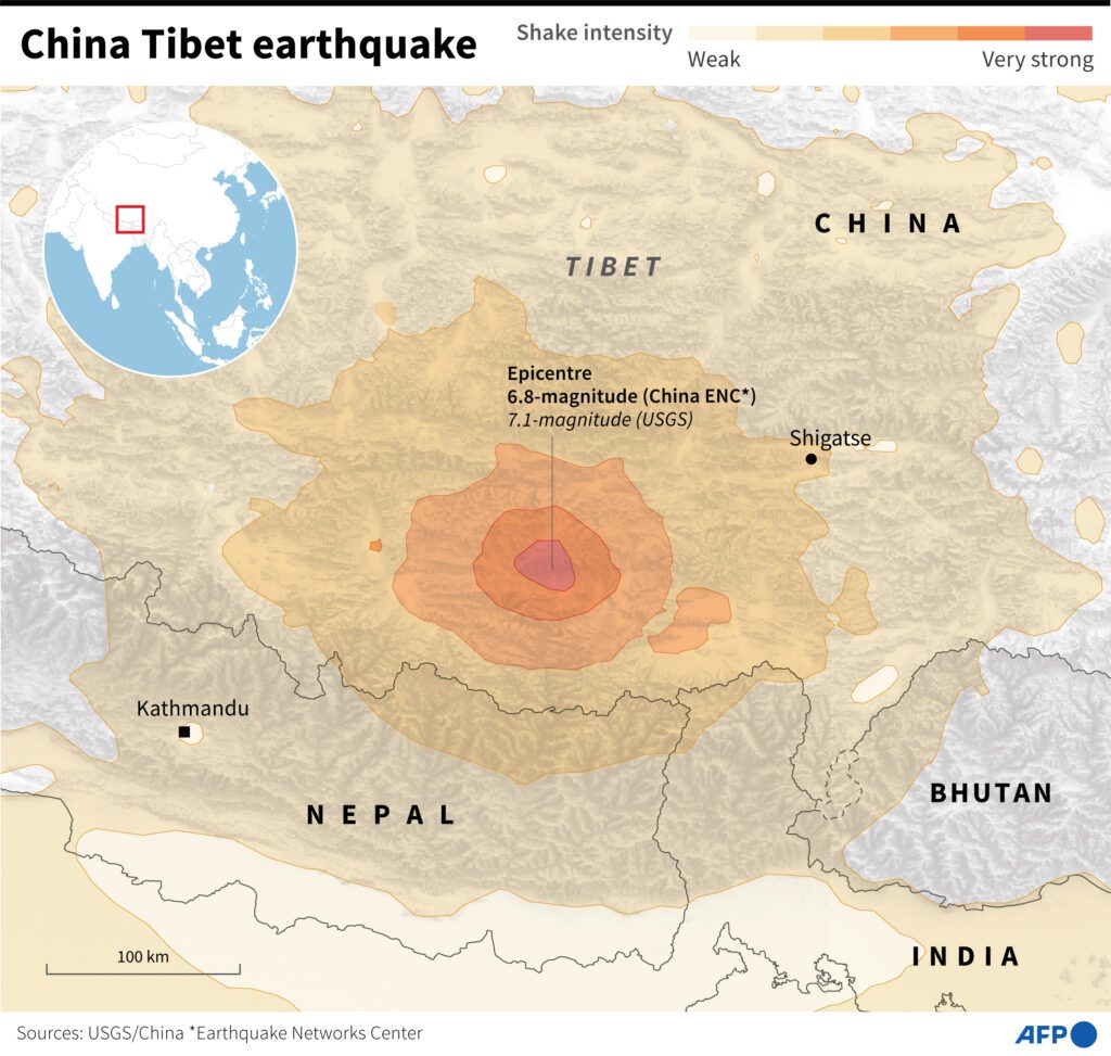 Major Earthquake Hits Tibet: Casualties And Widespread Shaking Felt
